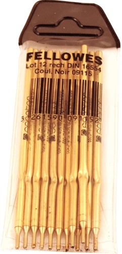 Balpenvulling Fellowes DIN voor baliepen medium zwart 12 stuks bij ...